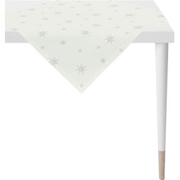 Tischdecke Apelt "5842", bunt (silberfarben, wei&szlig;), B:85cm L:85cm, Polyacryl, Polyester, Viskose, Tischdecken, Tischdecke