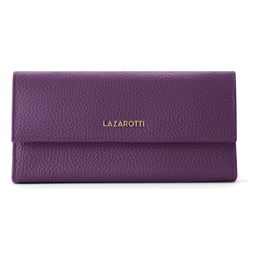 Geldb&ouml;rse LAZAROTTI "Bologna Leather Geldb&ouml;rse Leder 19 cm", Damen, lila, Leder, Kleinlederwaren