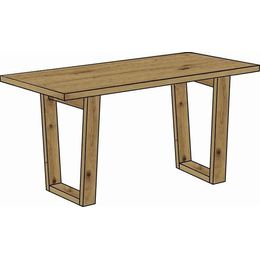 M&auml;usbacher Schreibtisch M&Auml;USBACHER "Frame", braun (asteiche), B:140cm H:77cm T:70cm, Tische, Schreibtisch