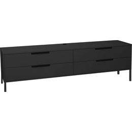 M&auml;usbacher Lowboard M&Auml;USBACHER "Bonnie", grau (anthrazit matt lack), B:216cm H:60cm T:45cm, Sideboards, Lowboard, Lowboard mit Quadratgestell