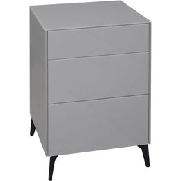 M&auml;usbacher Kommode M&Auml;USBACHER "Imola", kreidegrau matt lack, glas kreidegrau glanz, F&uuml;&szlig;e aus Metall,2 Packst&uuml;cke, 2 Stk., 0 Stk., Sideboards, Kommode, M&auml;usbacher Kommode mit Glasfront und Glasoberplatte
