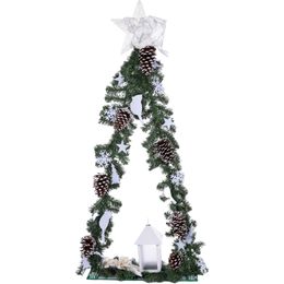 Dekobaum, wei&szlig;, B:20cm H:127cm, Kunststoff, MyFlair M&Ouml;BEL & ACCESSOIRES, Dekofiguren, Weihnachtsdeko mit 70 warmwei&szlig;en LED's, H&ouml;he ca. 127 cm