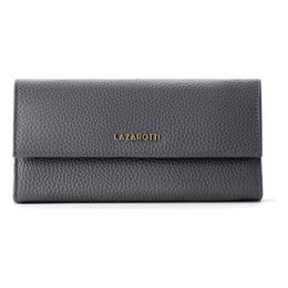 Geldb&ouml;rse LAZAROTTI "Bologna Leather Geldb&ouml;rse Leder 19 cm", Damen, dunkelgrau, Leder, Kleinlederwaren
