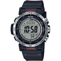 Funkchronograph Casio PRO TREK, schwarz (schwarz, grau), Armbanduhren, Herren, Quarzuhr, Armbanduhr, Herrenuhr, Funk, Solar, Stoppfunktion, Weltzeit