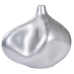 Tischvase Gilde "Vase organisch Jolie silberfarben H. 33,5 cm", silberfarben, B:36,5cm H:33,5cm T:25cm, Kunstharz, Vasen