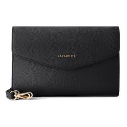 Clutch LAZAROTTI "Bologna Leather Clutch Umh&auml;ngetasche Leder 23 cm", Damen, schwarz, Leder, Taschen
