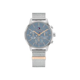 Multifunktionsuhr Tommy Hilfiger "BLAKE", silberfarben, hellblau, Armbanduhren, Damen, Quarzuhr, Armbanduhr, Damenuhr, Edelstahlarmband, analog