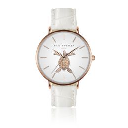 Quarzuhr AMELIA PARKER "AA6-S108R", wei&szlig; croco, Armbanduhren, Damen, Quarzuhr