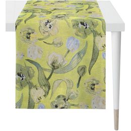 Tischl&auml;ufer Apelt "6728", gelb, B:140cm L:48cm, Baumwolle, Polyester, Tischdecken