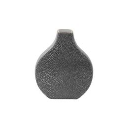 Tischvase Fink "MINTA, H&ouml;he ca. 23 cm, Dekovase aus Porzellan, mit goldfarbenem Rand", grau, B:19,5cm H:23cm T:6cm, Porzellan, Vasen, eckige schmale &Ouml;ffnung, f&uuml;r einzelne Blumenstiele