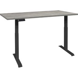 M&auml;usbacher Schreibtisch M&Auml;USBACHER "Big System Office", grau (schwarz matt, beton, schwarz matt, beton), B:140cm, Tische, Schreibtisch, Breite 140 cm, elektrisch h&ouml;henverstellbar