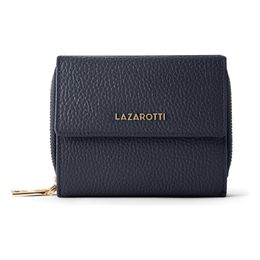 Geldb&ouml;rse LAZAROTTI "Bologna Leather Zip-Around Geldb&ouml;rse Leder 12 cm", Damen, dunkelblau, Leder, Kleinlederwaren