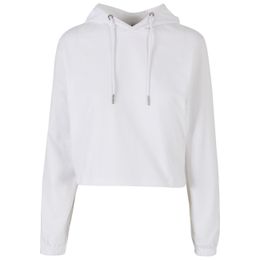 Kapuzensweatshirt Urban Classics "Urban Classics Damen Ladies Heavy Short Hoody", Damen, Gr. L, wei&szlig;, 100% Baumwolle, unifarben, Sweatshirts