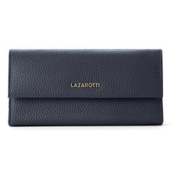 Geldb&ouml;rse LAZAROTTI "Bologna Leather Geldb&ouml;rse Leder 19 cm", Damen, dunkelblau, Leder, Kleinlederwaren