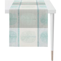 Tischl&auml;ufer Apelt "Vito, LOFT STYLE", blau (grau, wei&szlig;, t&uuml;rkis), B:44cm L:140cm, Polyester, Viskose, Tischdecken, Jacquardgewebe