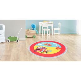 Kinderteppich Arte Espina "Playground 400", bunt (multi), B:160cm H:5mm L:160cm, Polyester, Teppiche, Kinderteppich, Fantasievoll bedruckter Kinderteppich, strapazierf&auml;hig, weiche Haptik