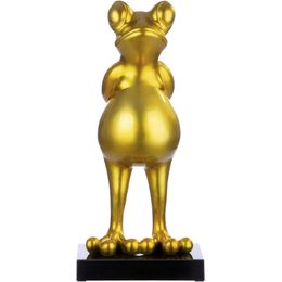 Tierfigur CASABLANCA BY GILDE "Skulptur Frosch gold", gold (goldfarben), B:32cm H:68cm T:30cm, Kunstharz, Dekofiguren
