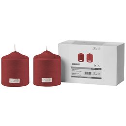 Stumpenkerze Fink "CANDLE", rot, H:10cm &Oslash;:8cm, Kerzen