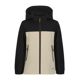 Softshelljacke Icepeak "KONAN JR", M&auml;dchen, Gr. 128, dust, Softshell, Obermaterial: 95% Polyester, 5% Elasthan, regular fit h&uuml;ftlang, hoch geschlossener Ausschnitt, elastischer Bund, Jacken Softshelljacke, aus winddichtem und wasserabweisendem Material