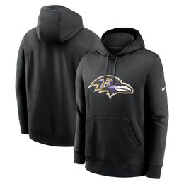Kapuzenpullover Nike "Nike Hoodie Baltimore Ravens Nike Club Logo", Damen, Gr. M, mehrfarbig, 82% Baumwolle, 18% Polyester, Pullover Kapuzenpullover