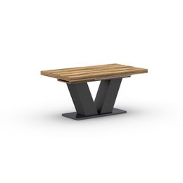 M&auml;usbacher Esstisch M&Auml;USBACHER "Komfort Tisch", braun (plankeneichefarben, graphit), B:160cm H:76cm T:90cm, Tische, Esstisch, M&auml;usbacher Esstisch mit V Gestell und Bodenplatte