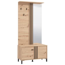 Garderobe Laval Schwarz/Eiche