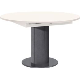 M&auml;usbacher Esstisch M&Auml;USBACHER, wei&szlig; (tischplatte: wei&szlig; matt lack), B:130cm H:78cm T:130cm, Tische, Esstisch, rund, Untergestell S&auml;ule