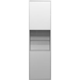 M&auml;usbacher Standvitrine M&Auml;USBACHER "Bonnie", grau (kreidegrau matt lack), B:51cm H:182cm T:45cm, Schr&auml;nke, Standvitrine, Vitrine mit wechselbarem T&uuml;ranschlag