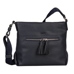 Umh&auml;ngetasche Gabor "Anthina", Damen, Gr. B/H/T: 28cm x 23cm x 9cm, blau, Polyurethan, clean, gepflegt, gepr&auml;gtes Muster, unifarben, Taschen Umh&auml;ngetasche, aus weich genarbtem Lederimitat mit dekorativem Quastendetail