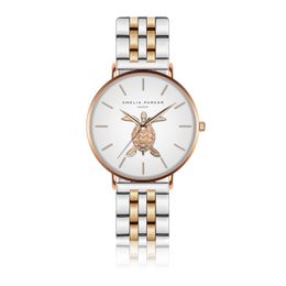 Quarzuhr AMELIA PARKER "AA6-B308S", rose gold, silber, Armbanduhren, Damen, Quarzuhr