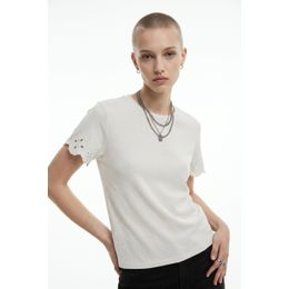 V&eacute;ro Moda Kurzarmshirt VERO MODA "VMLOUISE SS TOP JRS", Damen, Gr. L, snow wei&szlig;, Jersey, Obermaterial: 100% Baumwolle, unifarben, regular fit normal, Rundhals, Shirts, Baumwolle, regular fit
