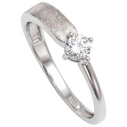 Silberring Jobo Gr. 52, silber (silber 925), Fingerringe, Damen, 52, Silber 925 (Sterlingsilber), Silberring, 925 Silber mit Zirkonia
