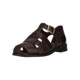 Sandale Clarks "Hana Sun", Damen, Gr. 38, dunkelbraun, Leder, Schuhe Sandale, mit bequemem Riemen
