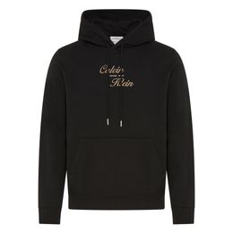 Kapuzensweatshirt Calvin Klein Jeans, Herren, Gr. L, schwarz, Sweatware, Obermaterial: 100% Baumwolle, unifarben, regular fit normal, Rundhals, B&uuml;ndchen, Sweatshirts, Stickerei, Regular Fit, reine Baumwolle