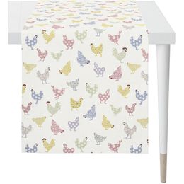 Tischl&auml;ufer Apelt "6710", gelb, B:140cm L:42cm, Baumwolle, Polyester, Tischdecken