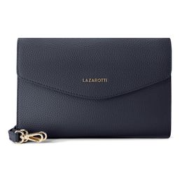 Clutch LAZAROTTI "Bologna Leather Clutch Umh&auml;ngetasche Leder 23 cm", Damen, dunkelblau, Leder, Taschen