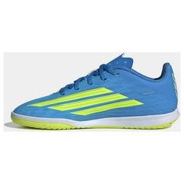 Fu&szlig;ballschuh Adidas PERFORMANCE "F50 CLUB INDOOR KIDS", M&auml;dchen, Gr. 36, lucid ray blau, team solar gelb 2, lucid aquamarine, Synthetik, Textil, Schuhe Fu&szlig;ballschuh, f&uuml;r Hallenboden, f&uuml;r Kinder & Jugendliche