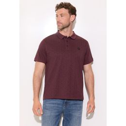 Poloshirt Street One MEN, Herren, Gr. L (42), burnt crimson rot, Web, 100% Baumwolle, unifarben, normal 3/4-L&auml;nge, hoch geschlossener Ausschnitt, abgesteppt, Shirts, aus reiner Baumwolle