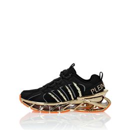 Laufschuh Plein Sport "Runner Sneaker", Damen, Gr. 35, Normalschaft, schwarz (0216, schwarz, gold), Schuhe Laufschuh