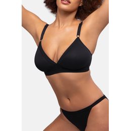 B&uuml;gelloser BH Dorina "Tiffany", Damen, Gr. 75, Cup C, schwarz, Obermaterial: 71% Polyester, 29% Baumwolle, unifarben, regular fit, BHs, mit feiner Rippstruktur