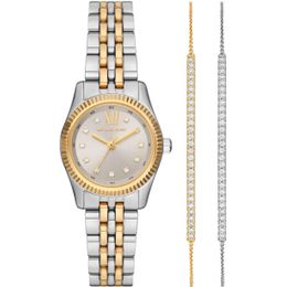 Quarzuhr Michael Kors "PETITE LEXINGTON", silber (edelstahlfarben, goldfarben), Armbanduhren, Damen, Quarzuhr, Armbanduhr, Damenuhr, Edelstahlarmband, Ideal auch als Geschenk