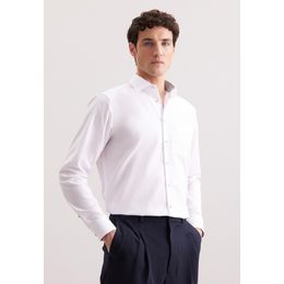 Businesshemd Seidensticker "Schwarze Rose", Herren, Gr. XXL (46), normale &Auml;rmell&auml;ngen, wei&szlig;, 100% Baumwolle, unifarben, regular fit, 2-Knopf-Manschette, Hemden, Regular 1/1 Kentkragen Uni