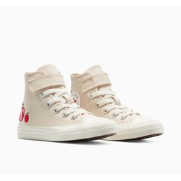 Sneaker Converse "CHUCK TAYLOR ALL STAR CHECKERED ACC", M&auml;dchen, Gr. 34, light dune, egret, rot, Textil, Schuhe Sneaker
