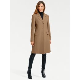 Kurzmantel, Damen, Gr. 36, braun (camel), 80% Wolle, 20% Polyamid, Rick Cardona BY HEINE, unifarben, unifarben mit Farbeinsatz, unifarben mit Farbeins&auml;tzen, M&auml;ntel Kurzmantel