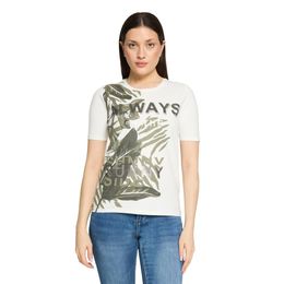 Kurzarmshirt Betty Barclay "Damen mit Aufdruck", Damen, Gr. 36, patch cream, khaki, Jersey, Obermaterial: 95% Baumwolle, 05% Elasthan, figurumspielend normal, Rundhals, Shirts