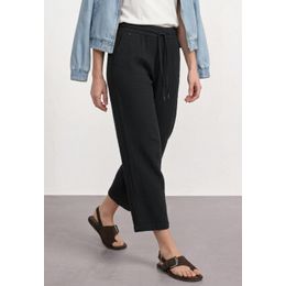 Stoffhose Street One, Damen, Gr. 46, L&auml;nge 26, schwarz, Web, 100% Baumwolle, unifarben, loose fit 7/8-L&auml;nge, Hosen Stoffhose, in 7/8-L&auml;nge
