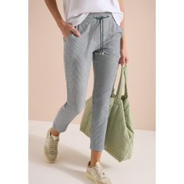 Stoffhose Cecil, Damen, Gr. XL, L&auml;nge 28, palm breeze gr&uuml;n, Stoff, 73% Polyester, 24% Viskose, 3% Elasthan, gestreift, comfort fit kn&ouml;chelfrei, Hosen Stoffhose, Middle Waist