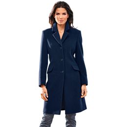 Kurzmantel, Damen, Gr. 36, blau (marine), 80% Wolle, 20% Polyamid, Rick Cardona BY HEINE, unifarben, unifarben mit Farbeinsatz, unifarben mit Farbeins&auml;tzen, M&auml;ntel Kurzmantel