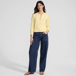 LANDS' END Gerade Jeans mit Elastikbund, Damen,  Blau, Baumwolle, by Lands' End