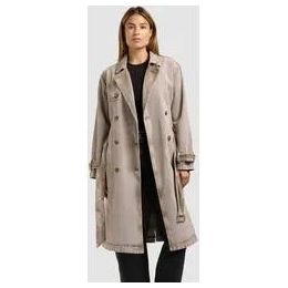 Trenchcoat Khujo "HERA", Damen, Gr. S, schwarz, Web, 100% Baumwolle, regular fit, eingesetzt abgesteppte Kante verstellbar, M&auml;ntel